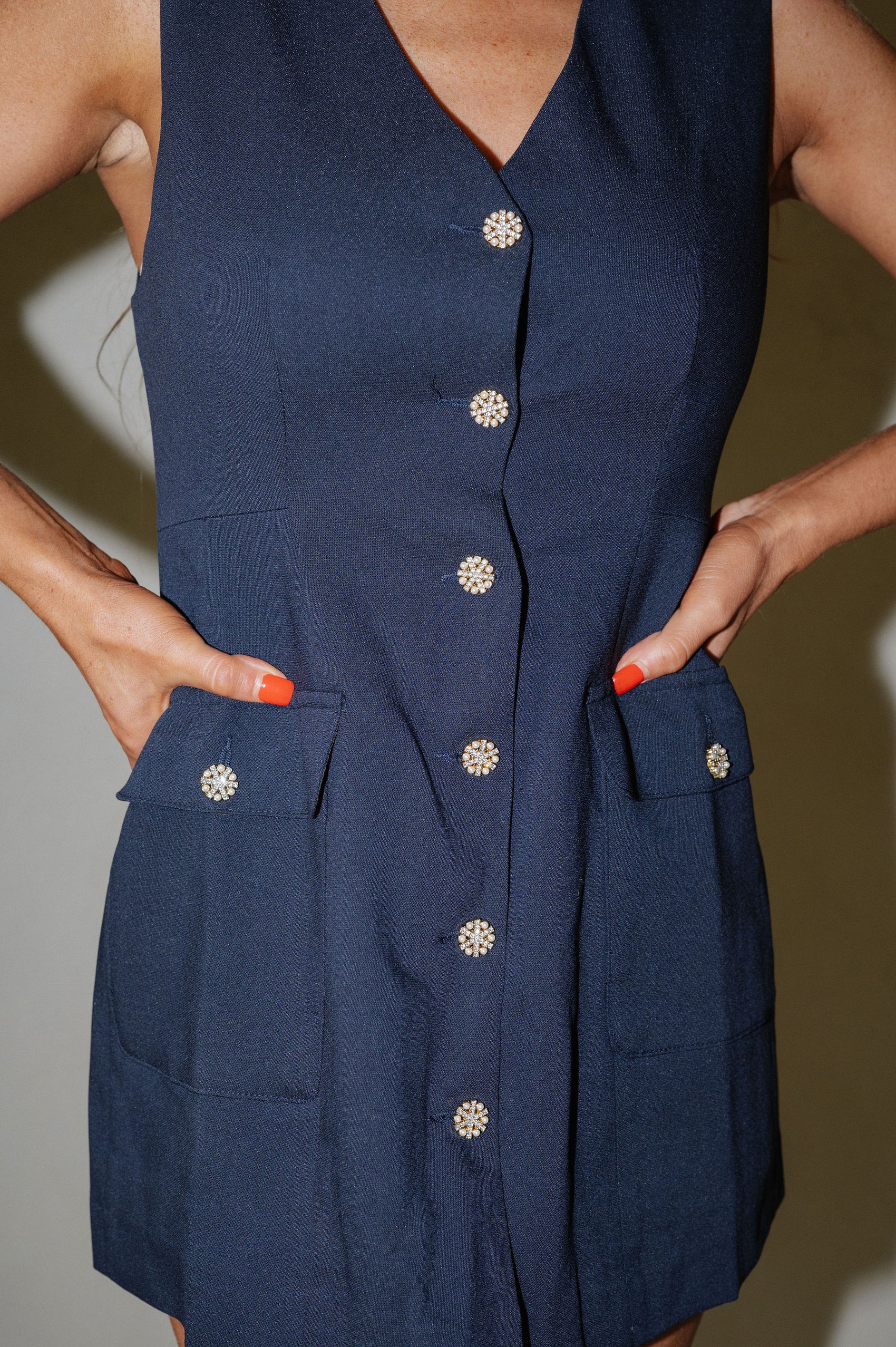 PETITE// Parks Suit Mini Dress-Dark Navy